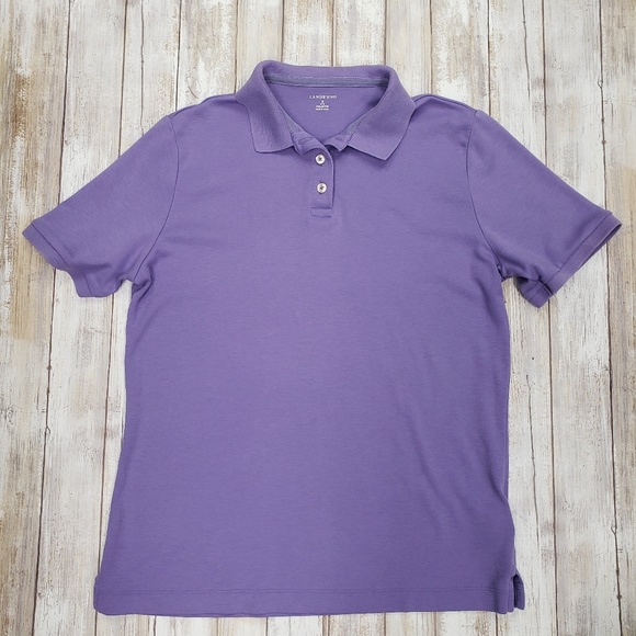 Lands' End | Tops | Lands End Purple Lilac Short Sleeve Polo Shirt ...